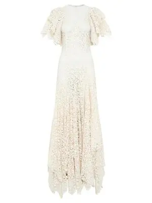 Gabriela Hearst Lulsy Lace Knit Cashmere Midi Dress - Ivory