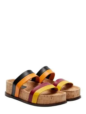 Gabriela Hearst Striker Leather Platform Sandals Multicoloured