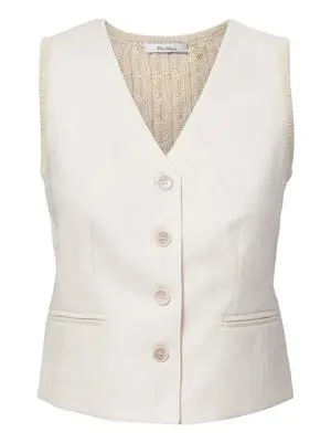 Max Mara Cable Knit Linen Vest - Beige