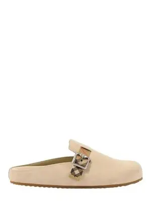 Burberry Urchin Suede Clogs - Beige