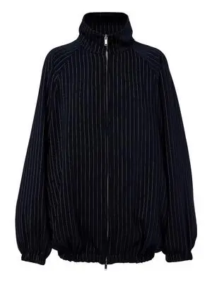 THE FRANKIE SHOP Baxter Pinstripe Oversized Jacket - Blue