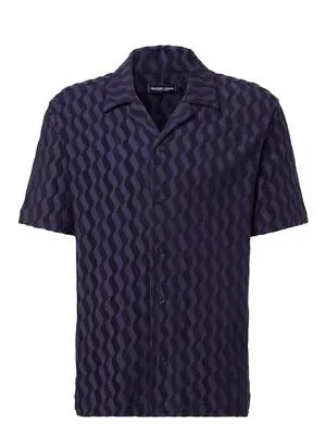 Frescobol Carioca Roberto Cotton-blend Terry Cuban Shirt - Blue