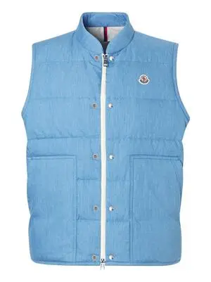 Moncler Heceta Denim Down Vest - Blue