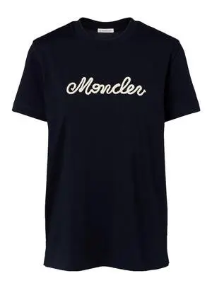 Moncler Logo Cotton Jersey T-shirt - Blue