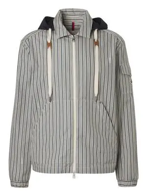 Moncler Havas Striped Poplin Blouson Jacket - Blue