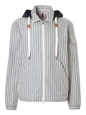 Moncler Havas Striped Poplin Blouson Jacket - Blue