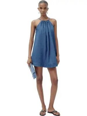 REFORMATION Paisley Denim Mini Dress - Blue