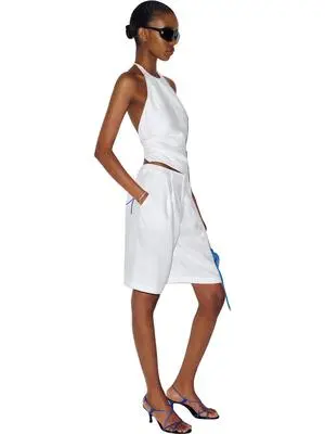 REFORMATION Drew Linen Short Ivory