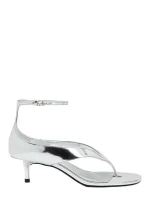 REFORMATION Stef Heeled Sandal - Silver