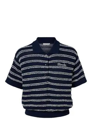 Moncler Logo Striped Polo Sweater - Blue