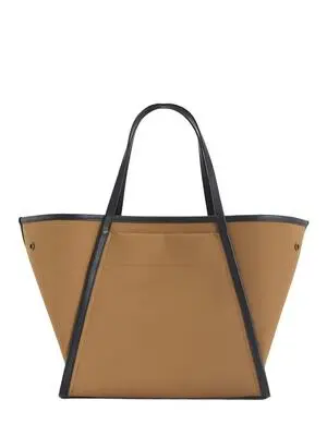 Everlane Structured Canvas Tote With Leather Trim - Golden Brown