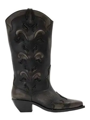 ALLSAINTS Leather Cowboy Boots Brown