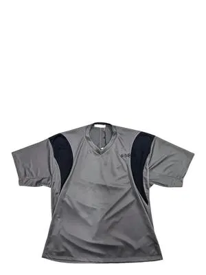 Commission Panelled V-neck T-shirt - Grey