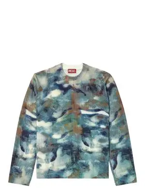 DIESEL® K-illum Printed Long-sleeve Sweater - Blue