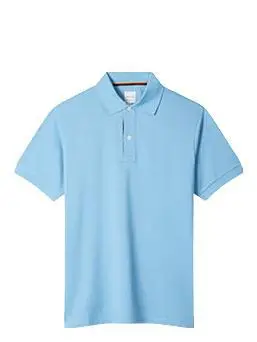 Paul Smith Pale 'artist Stripe' Placket Polo Shirt - Blue
