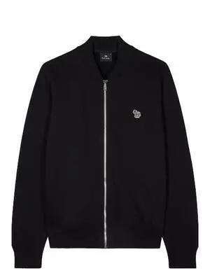 Paul Smith Zebra Logo Organic Cotton Bomber Jacket Black