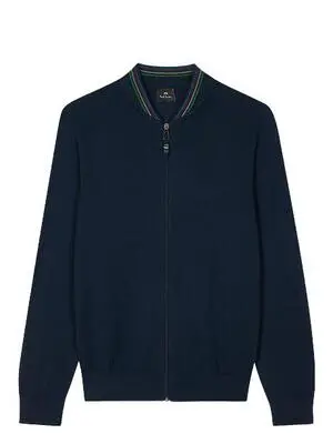 Paul Smith Cotton-blend Zip-through Cardigan - Blue