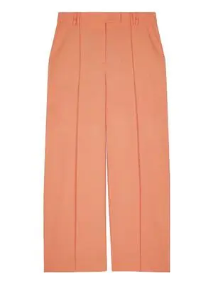 Paul Smith Wool Cropped Pleated Trousers Orange