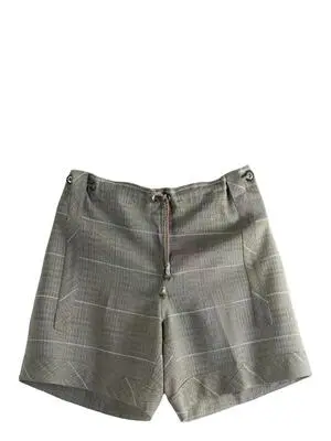 KIKO KOSTADINOV Checked Cotton Shorts - Grey