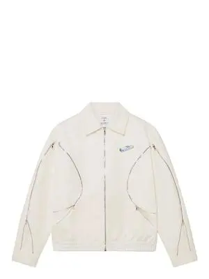 Casablanca Zip Cotton Drill Jacket - White
