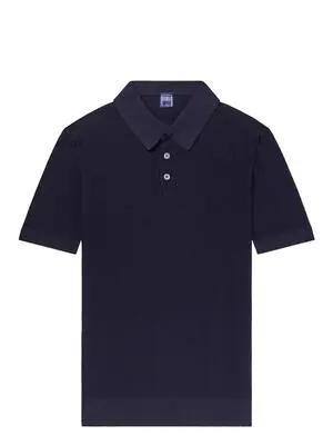Fedeli Rafael Ribbed Cotton Polo Shirt - Blue