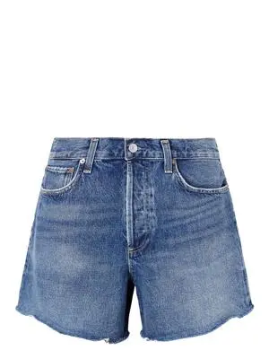 AGOLDE Nye Frayed Denim Shorts - Blue
