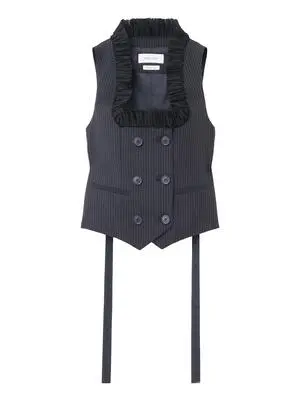 Alexander McQueen Pinstriped Tailored Waistcoat - Navy