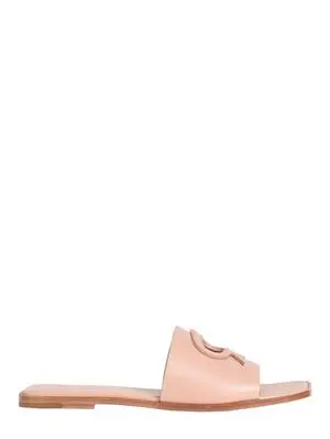 GIANVITO ROSSI Ribbon Cutout Leather Slides - Blush