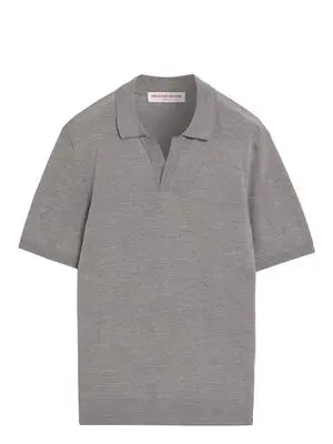 Orlebar Brown Horton Merino Wool, Silk And Linenblend Polo Shirt - Gray