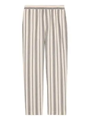 Officine Générale Walter Striped Cotton Pants - Ecru