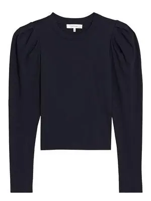 FRAME The Femme Cotton-jersey Top - Navy