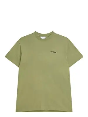 Off-White Printed Cottonjersey Tshirt - Leaf Green