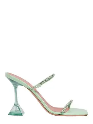 Amina Muaddi Gilda 95 Crystal-embellished Mules - Mint