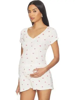 Hatch The Pointelle Sweetheart Tee - Bisou Bisou