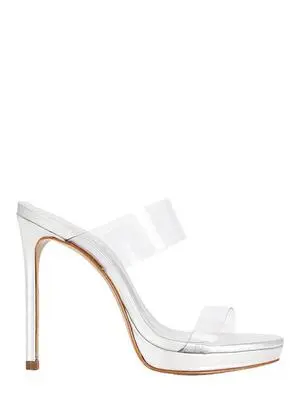 Schutz Ariella Platform Stiletto Sandals - Silver