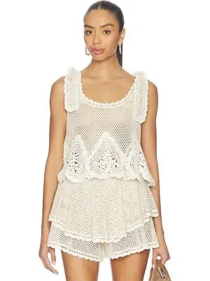 Sea Madelyn Crochet Tank - Cream