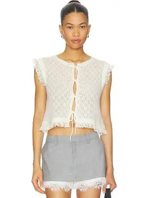 Sea Teagan Knit Combo Vest - Cream