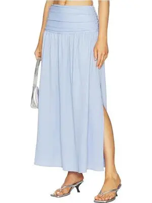 Minkpink Luna Yoke Detail Maxi Skirt - Powder Blue