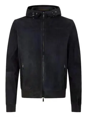 MOORER Hooded Bomber Jacket - Blue