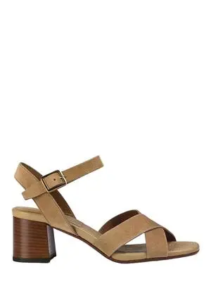 DOUCAL'S Suede Cross-Strap Sandals Neutrals