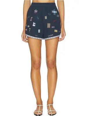 Sea Claira Embroidered Shorts - Navy