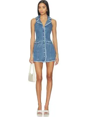 Show Me Your Mumu Maddox Denim Dress With Scalloped Trim - Blue