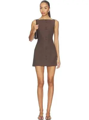 Tularosa Ginelle Linen Mini Dress - Brown
