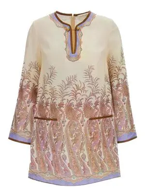Zimmermann Alchemy Paisley-print Mini Dress - Neutrals