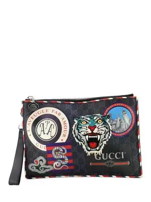 Gucci Night Courrier Pouch With Applique - Black