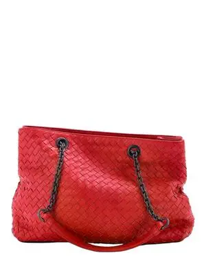 Bottega Veneta Intrecciato Nappa Medium Tote Bag - Red