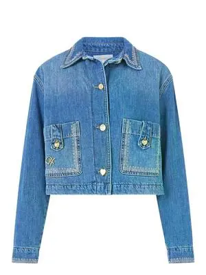 Camilla Hum Of Alhambra Cropped Jacket - Blue