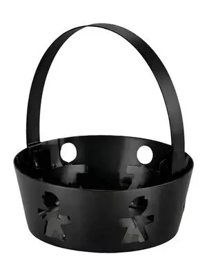 ALESSI Round Handle Basket - Black