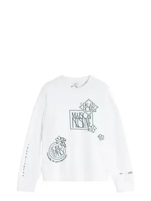 Maison Kitsuné Floral Print Sweatshirt - White