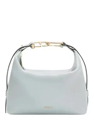 Furla Furla Gold-Tone Chain Leather Clutch Bag Blue
